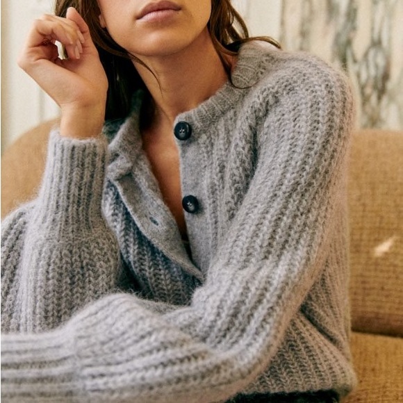 Sezane | Sweaters | Sezane Emile Cardigan Mottled Grey Small | Poshmark
